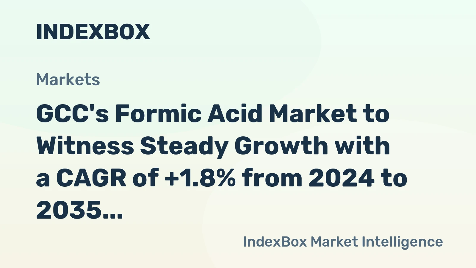 GCC's Formic Acid Market to Witness Steady Growth with a CAGR of +1.8% from 2024 to 2035