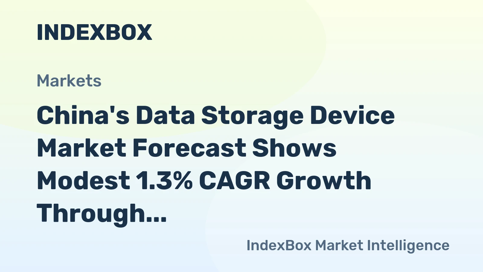China's Data Storage Device Market Forecast Shows Modest 1.3% CAGR Growth Through 2035
