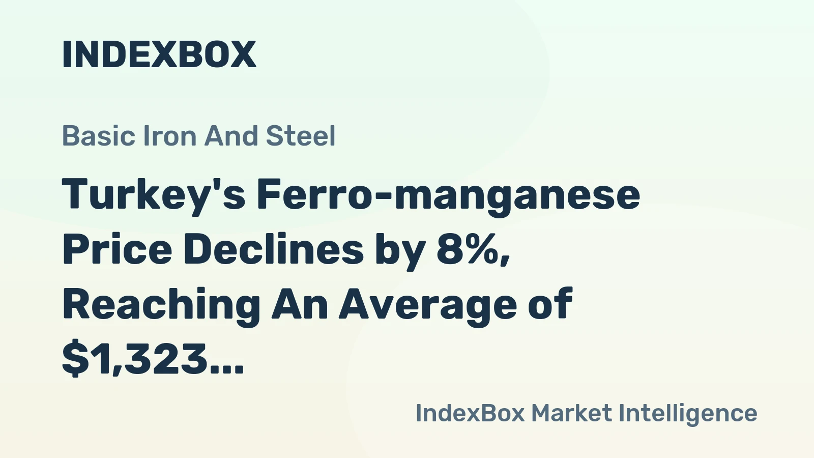 Turkey's Ferro-manganese Price Declines by 8%, Reaching An Average of $1,323 per Ton