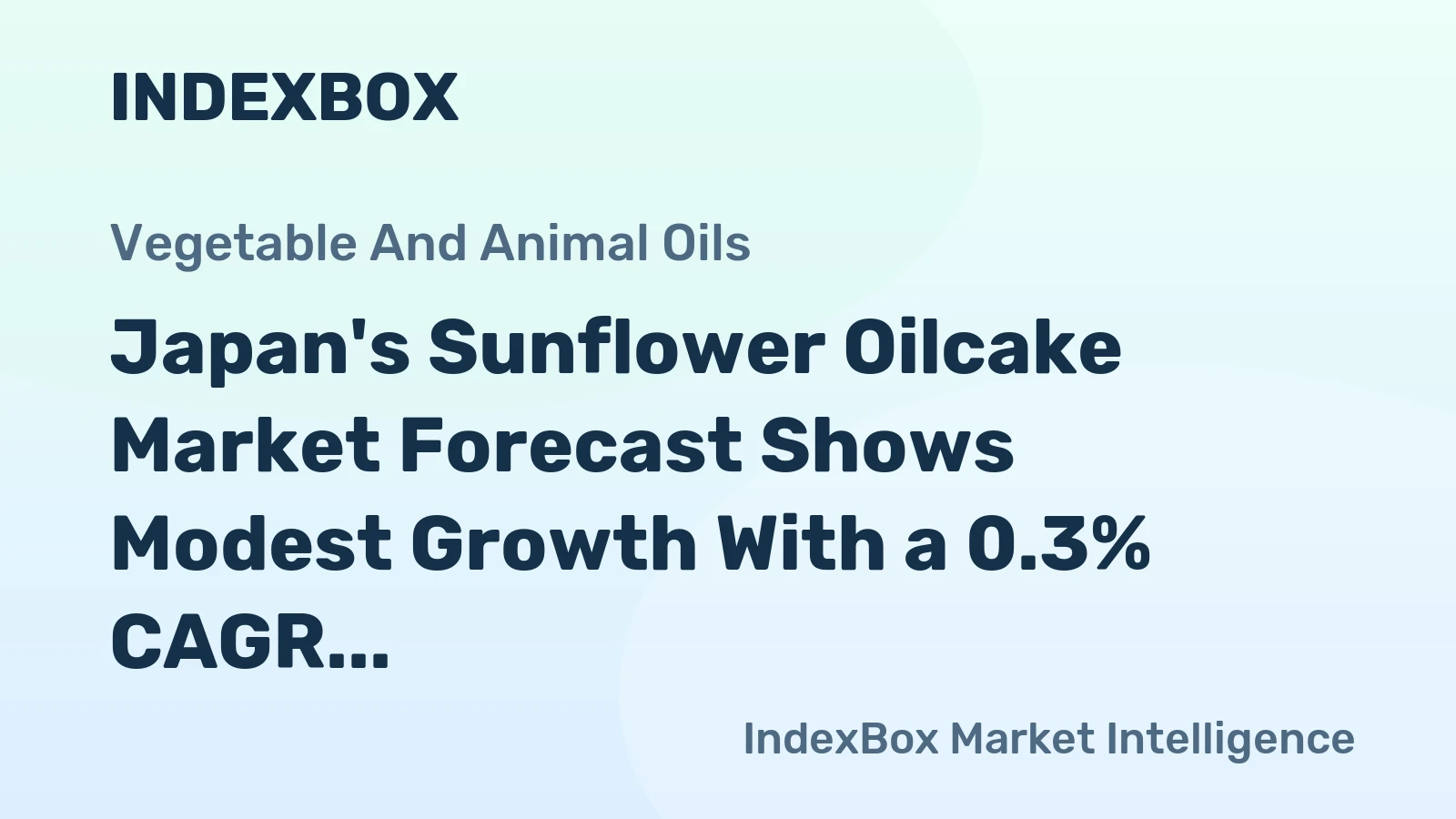 Japan's Sunflower Oilcake Market Forecast Shows Modest Growth With a 0.3% CAGR Through 2035