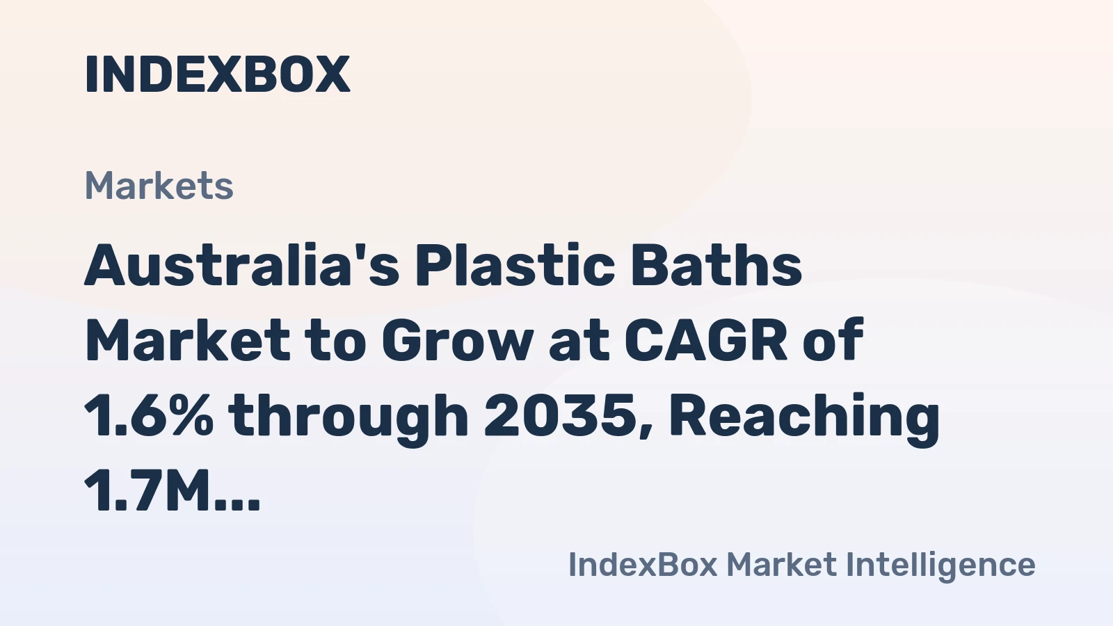 Australia's Plastic Baths Market to Grow at CAGR of 1.6% through 2035, Reaching 1.7M Units