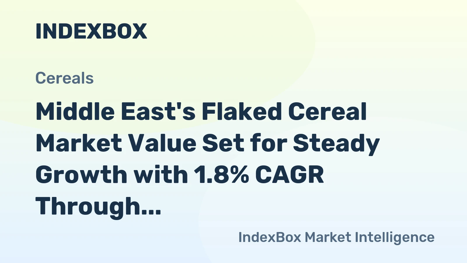 Middle East's Flaked Cereal Market Value Set for Steady Growth with 1.8% CAGR Through 2035