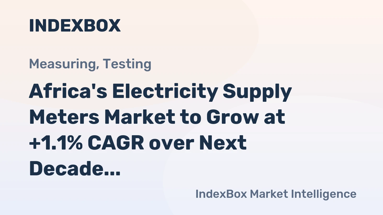 Africa's Electricity Supply Meters Market to Grow at +1.1% CAGR over Next Decade, Reaching 22M Units by 2035