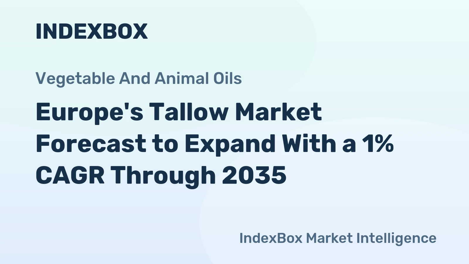 Europe's Tallow Market Forecast to Expand With a 1% CAGR Through 2035