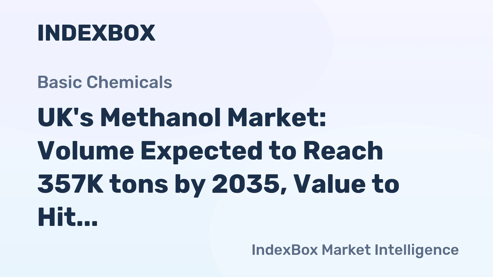 UK's Methanol Market: Volume Expected to Reach 357K tons by 2035, Value to Hit $122M
