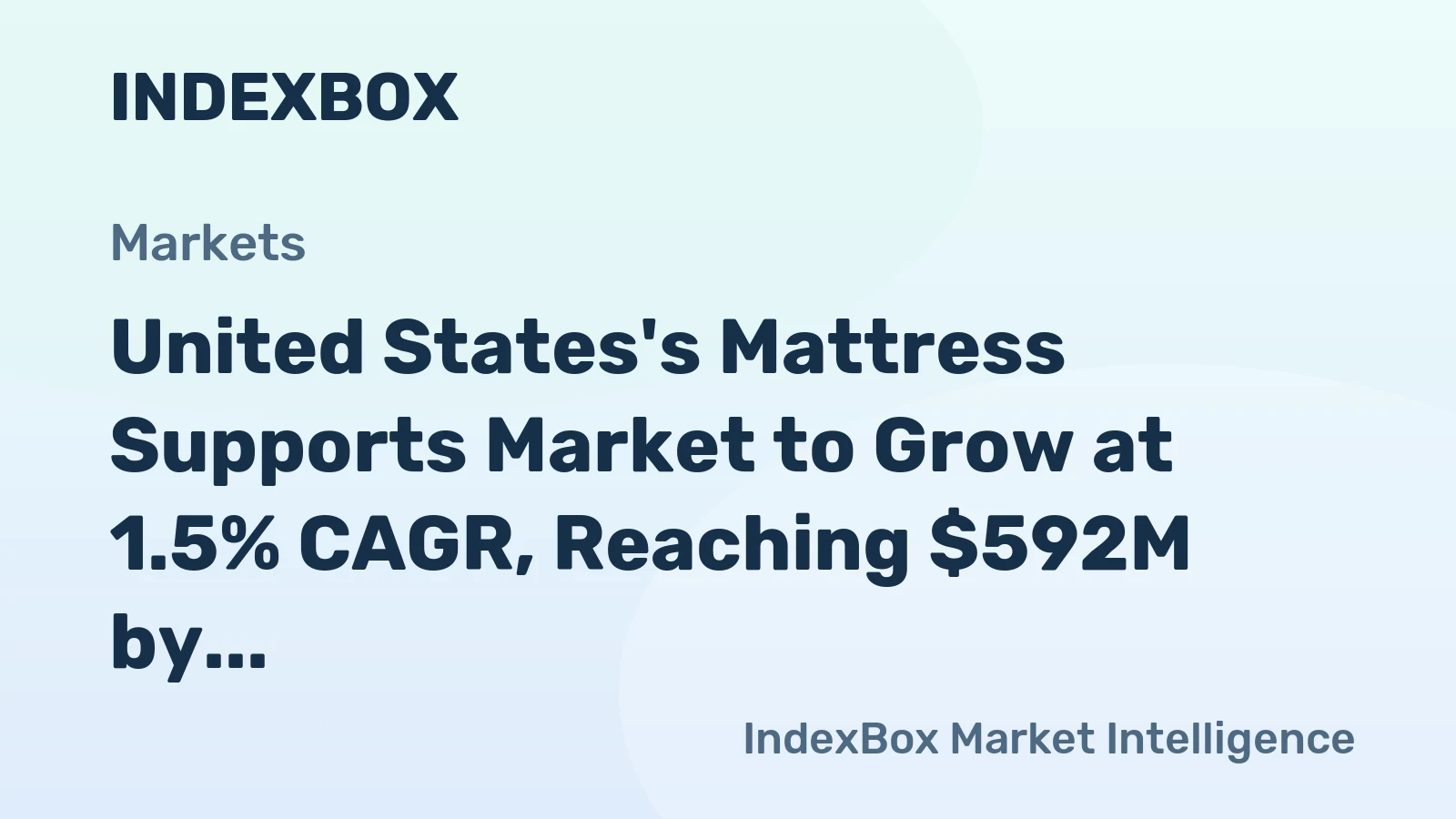 United States's Mattress Supports Market to Grow at 1.5% CAGR, Reaching $592M by 2035