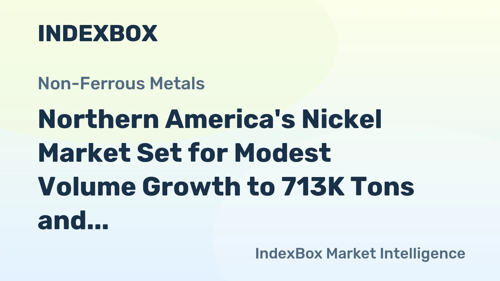 Northern America's Nickel Market Set for Modest Volume Growth to 713K Tons and Strong Value Rise to $24.4B by 2035