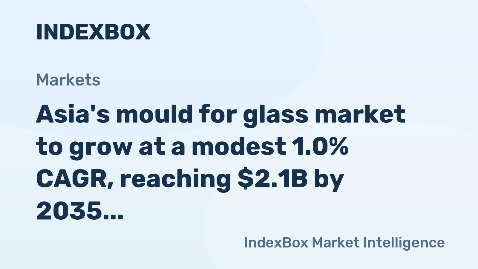 Asia's mould for glass market to grow at a modest 1.0% CAGR, reaching $2.1B by 2035.