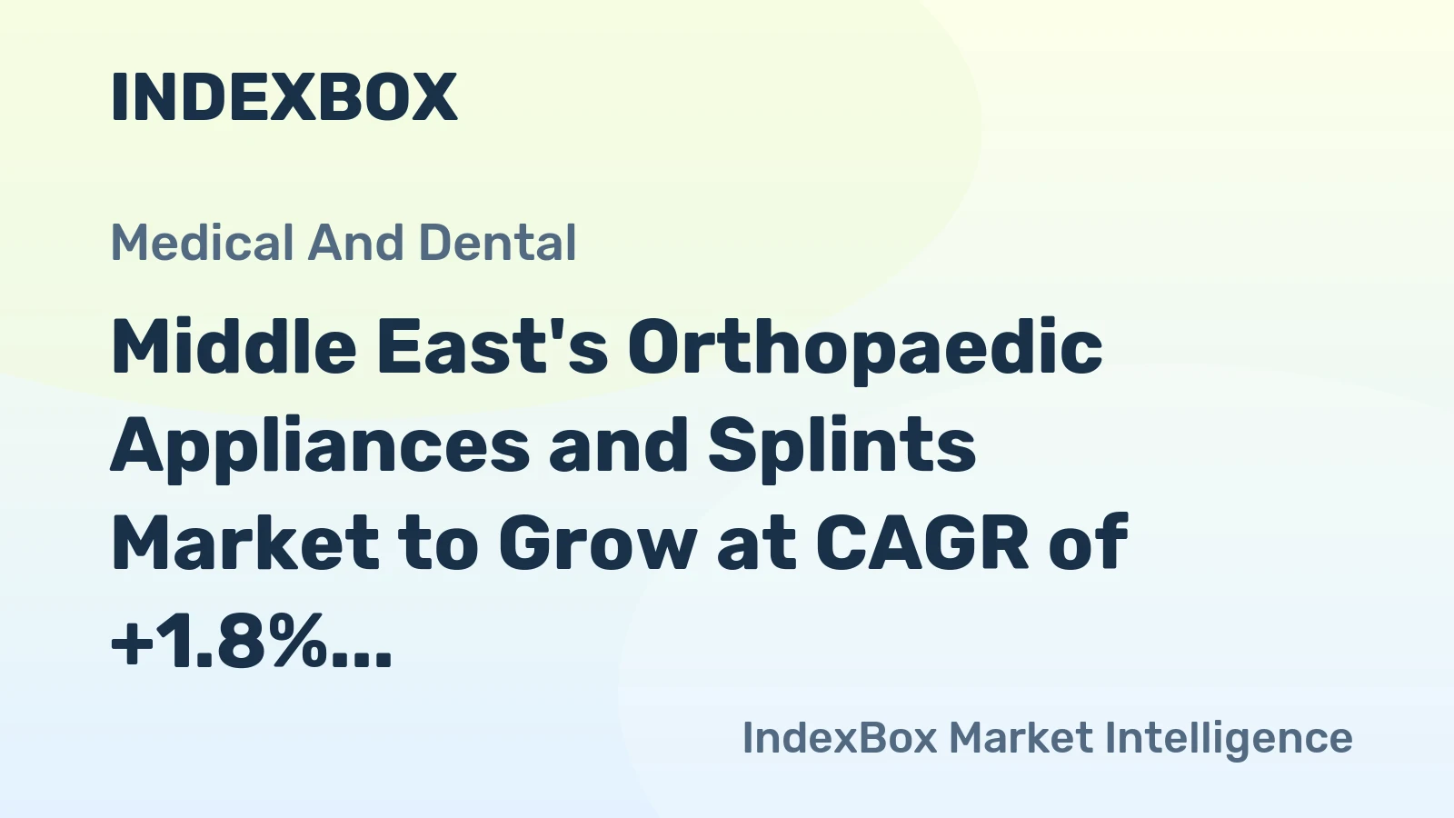 Middle East's Orthopaedic Appliances and Splints Market to Grow at CAGR of +1.8% Over Next Decade
