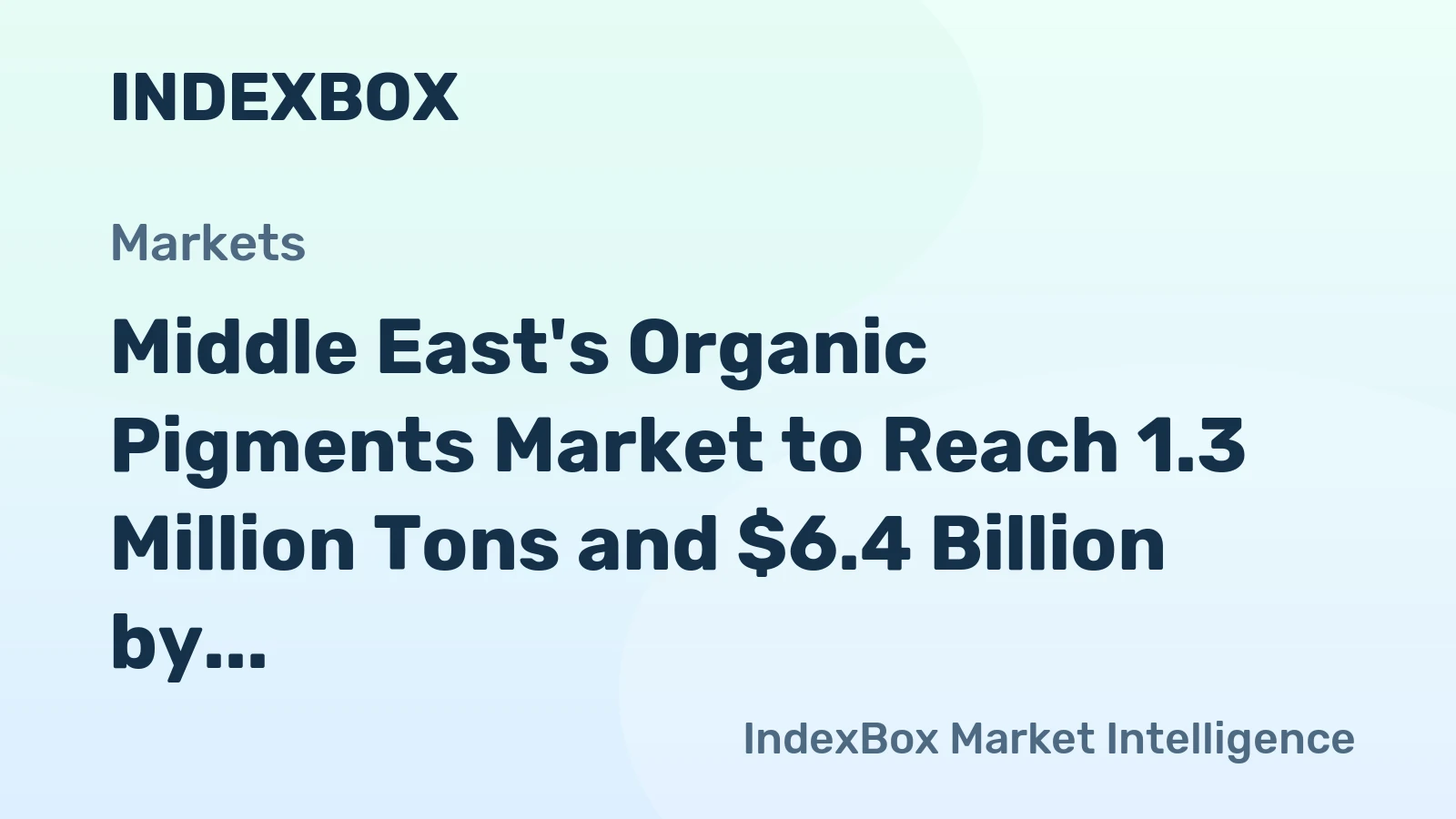 Middle East's Organic Pigments Market to Reach 1.3 Million Tons and $6.4 Billion by 2035