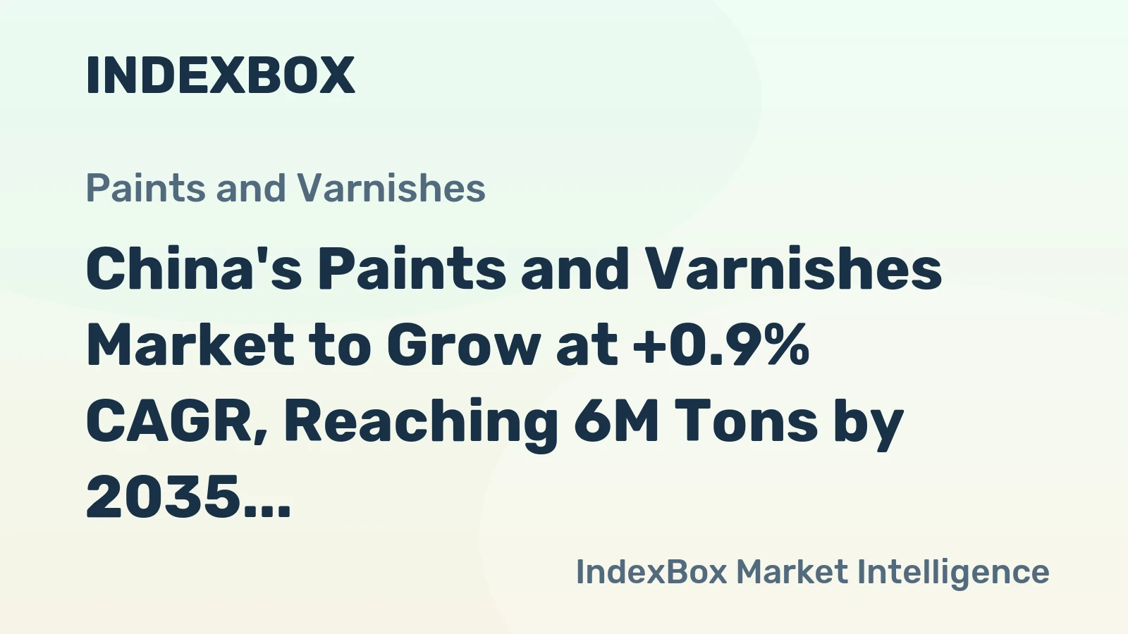 China's Paints and Varnishes Market to Grow at +0.9% CAGR, Reaching 6M Tons by 2035