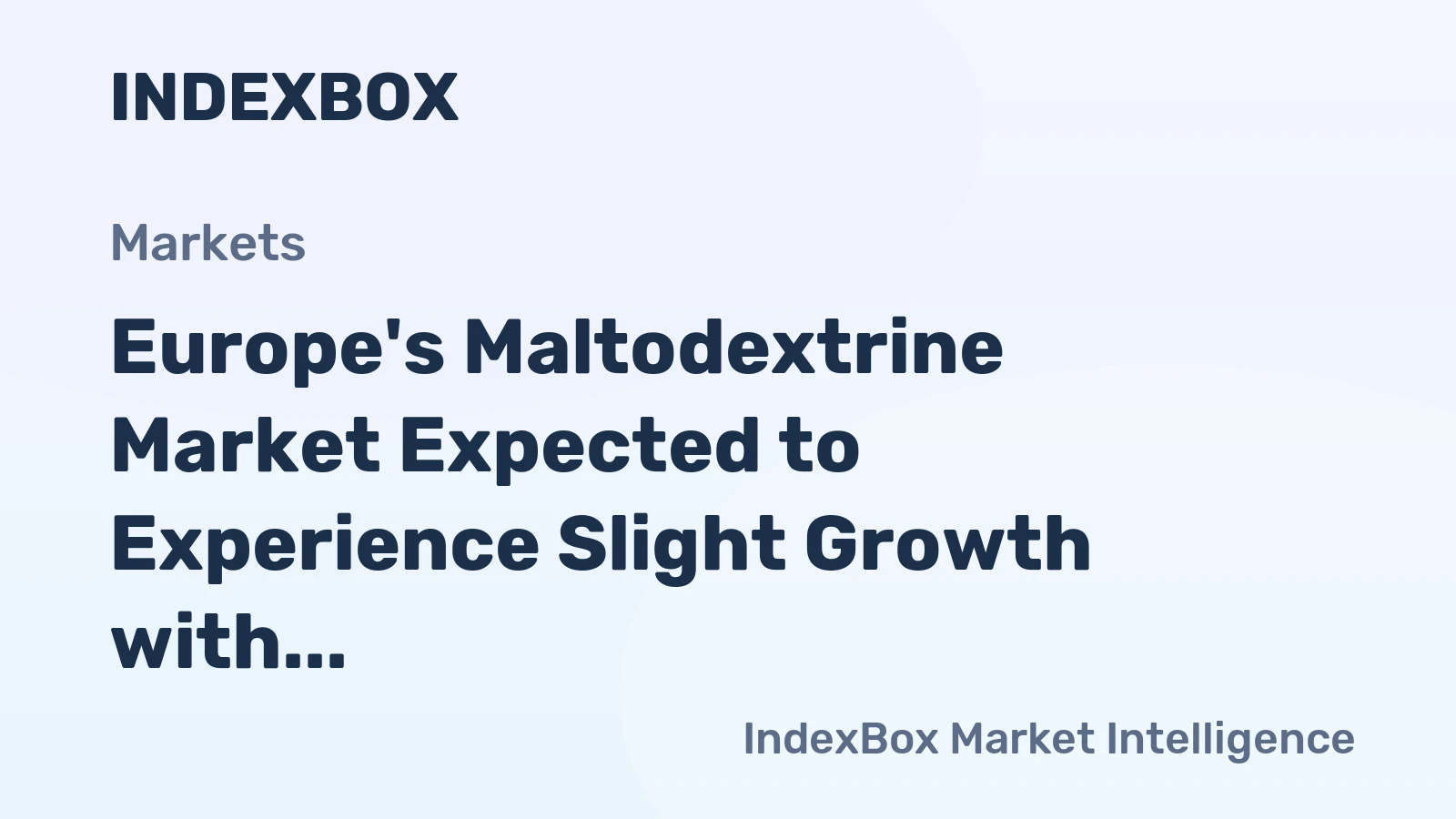 Europe's Maltodextrine Market Expected to Experience Slight Growth with Anticipated CAGR of +1.4% from 2024 to 2035