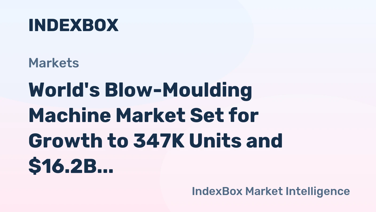 World's Blow-Moulding Machine Market Set for Growth to 347K Units and $16.2B in Value