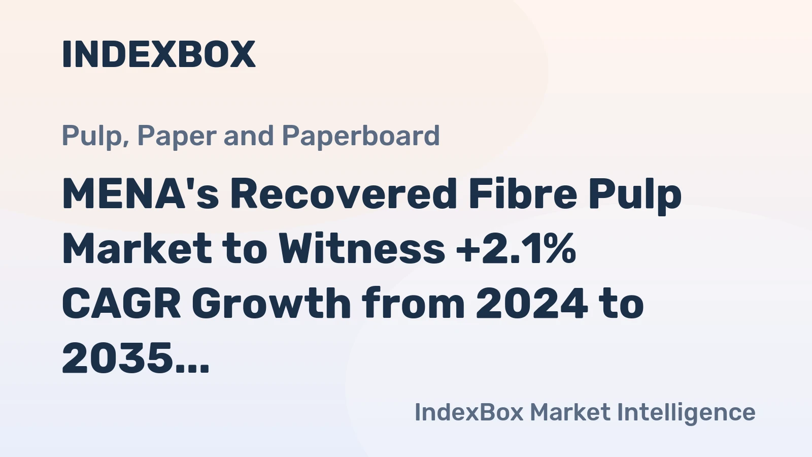 MENA's Recovered Fibre Pulp Market to Witness +2.1% CAGR Growth from 2024 to 2035