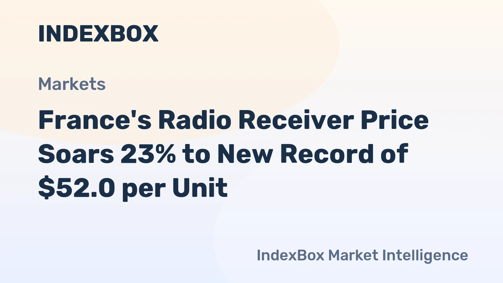 France's Radio Receiver Price Soars 23% to New Record of $52.0 per Unit