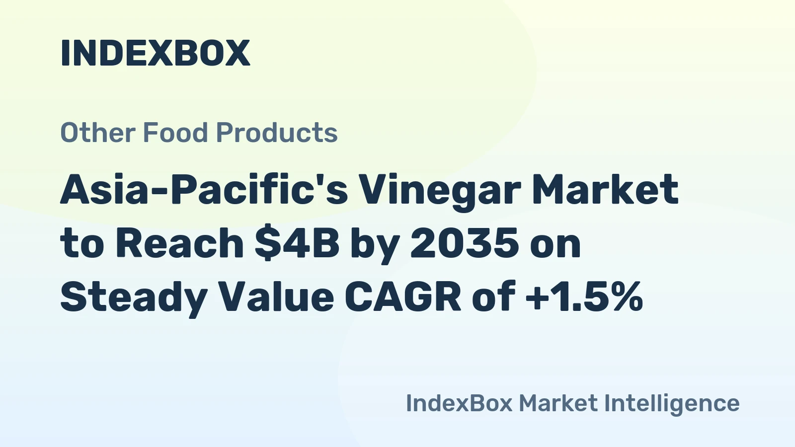 Asia-Pacific's Vinegar Market to Reach $4B by 2035 on Steady Value CAGR of +1.5%