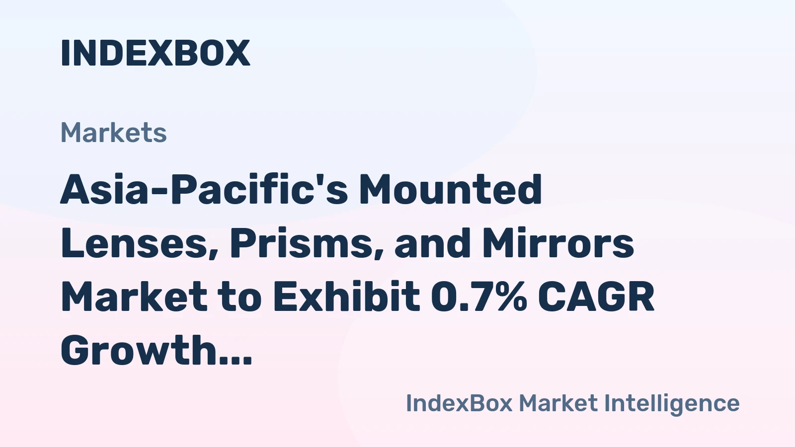 Asia-Pacific's Mounted Lenses, Prisms, and Mirrors Market to Exhibit 0.7% CAGR Growth Through 2035