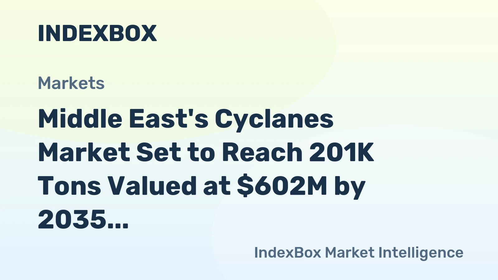 Middle East's Cyclanes Market Set to Reach 201K Tons Valued at $602M by 2035