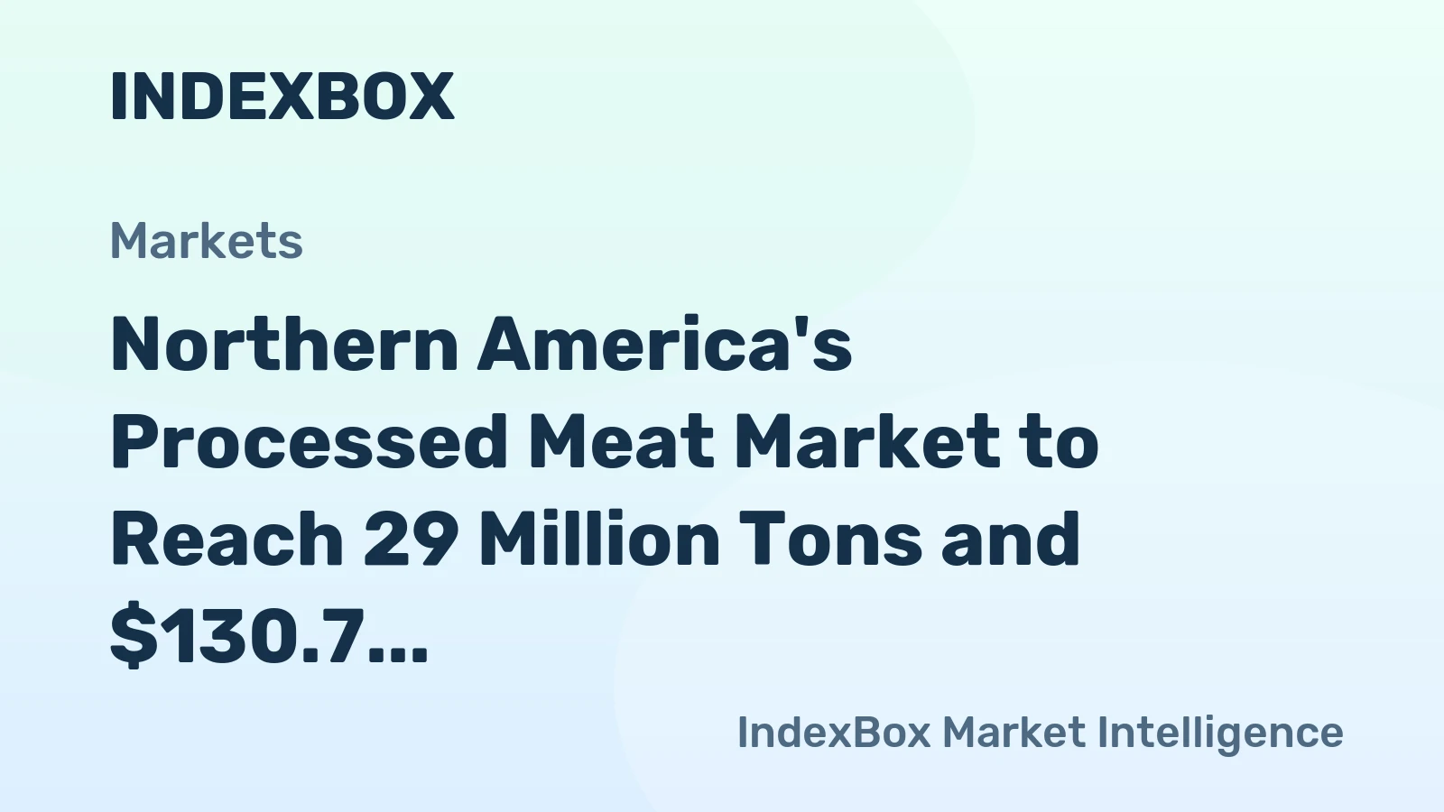 Northern America's Processed Meat Market to Reach 29 Million Tons and $130.7 Billion