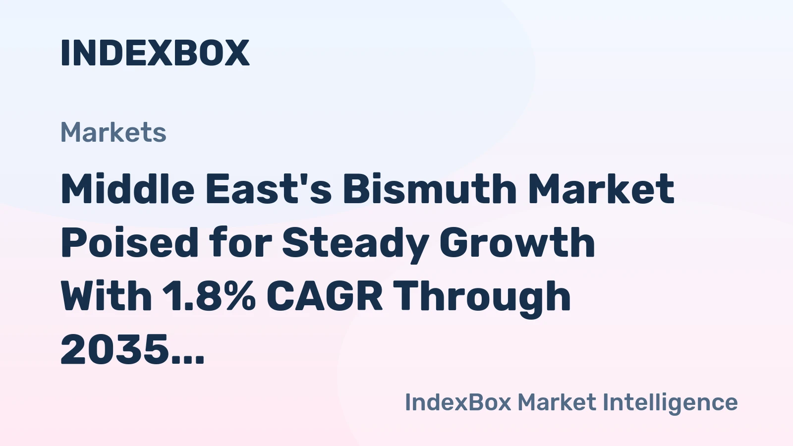 Middle East's Bismuth Market Poised for Steady Growth With 1.8% CAGR Through 2035