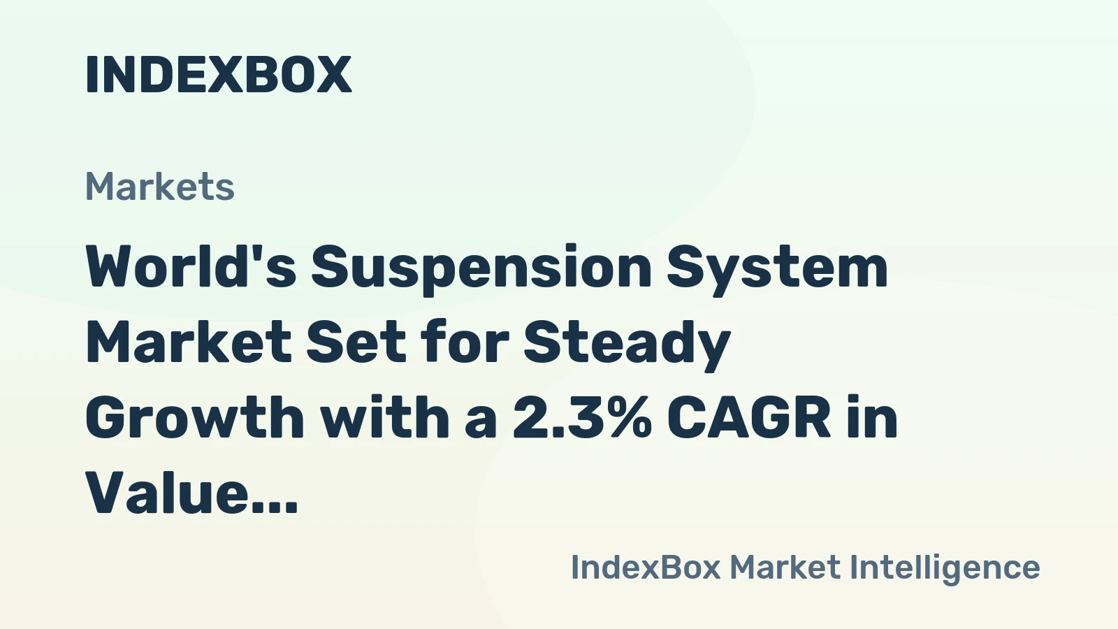 World's Suspension System Market Set for Steady Growth with a 2.3% CAGR in Value Through 2035