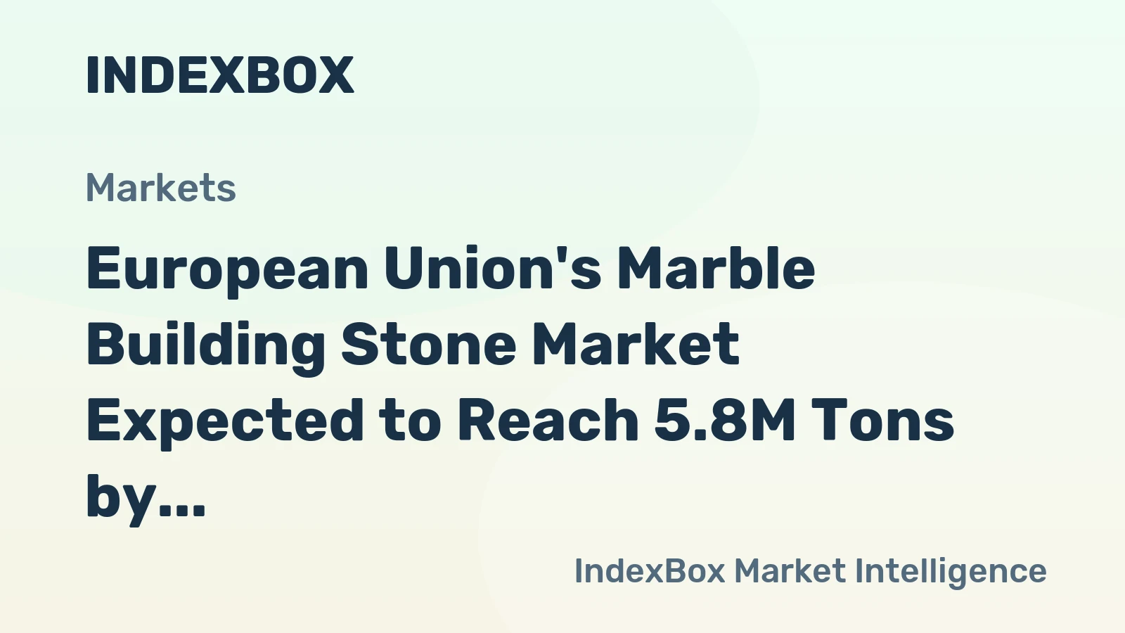 European Union's Marble Building Stone Market Expected to Reach 5.8M Tons by 2035, Valued at $5B