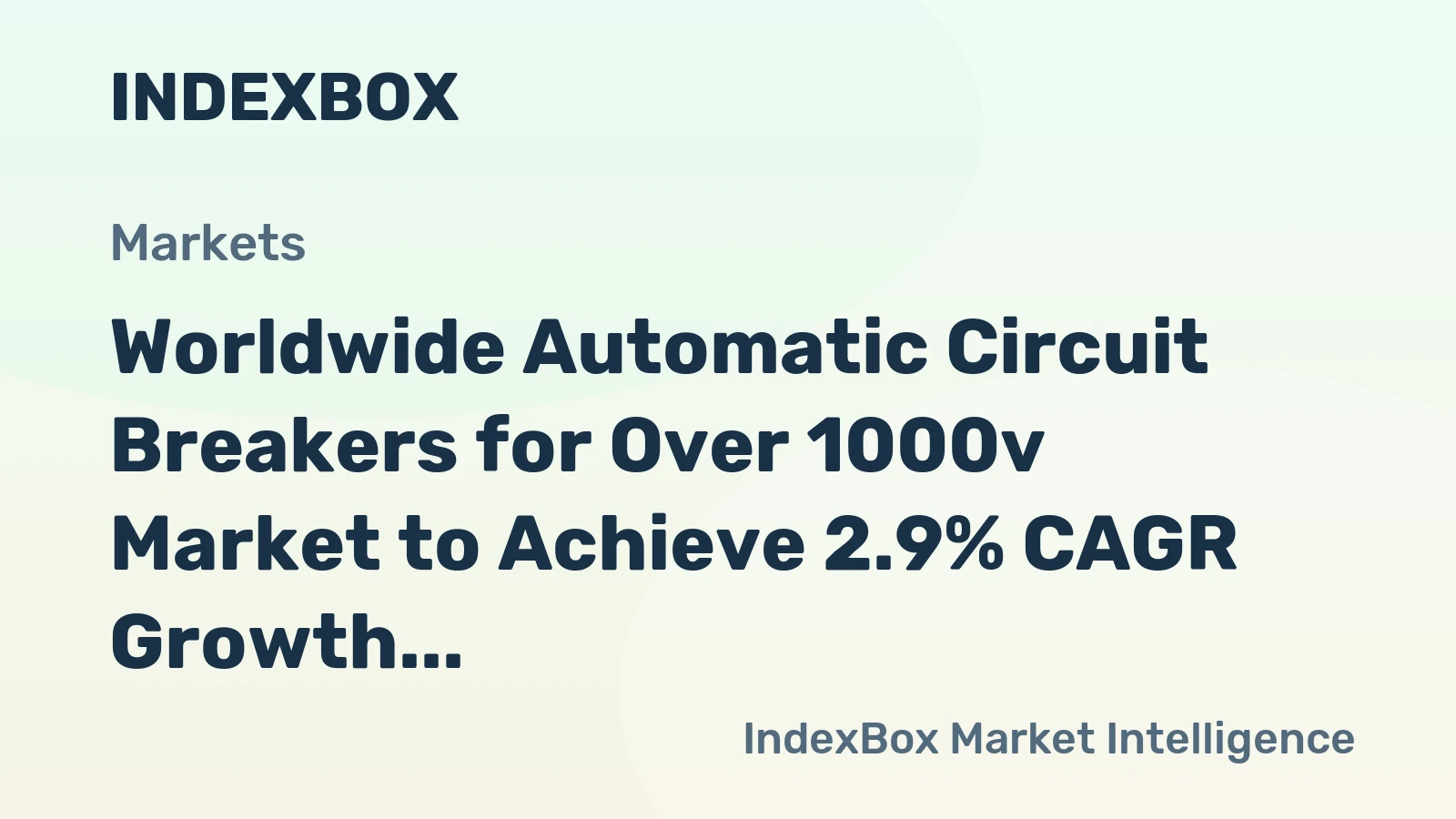 Worldwide Automatic Circuit Breakers for Over 1000v Market to Achieve 2.9% CAGR Growth by 2035
