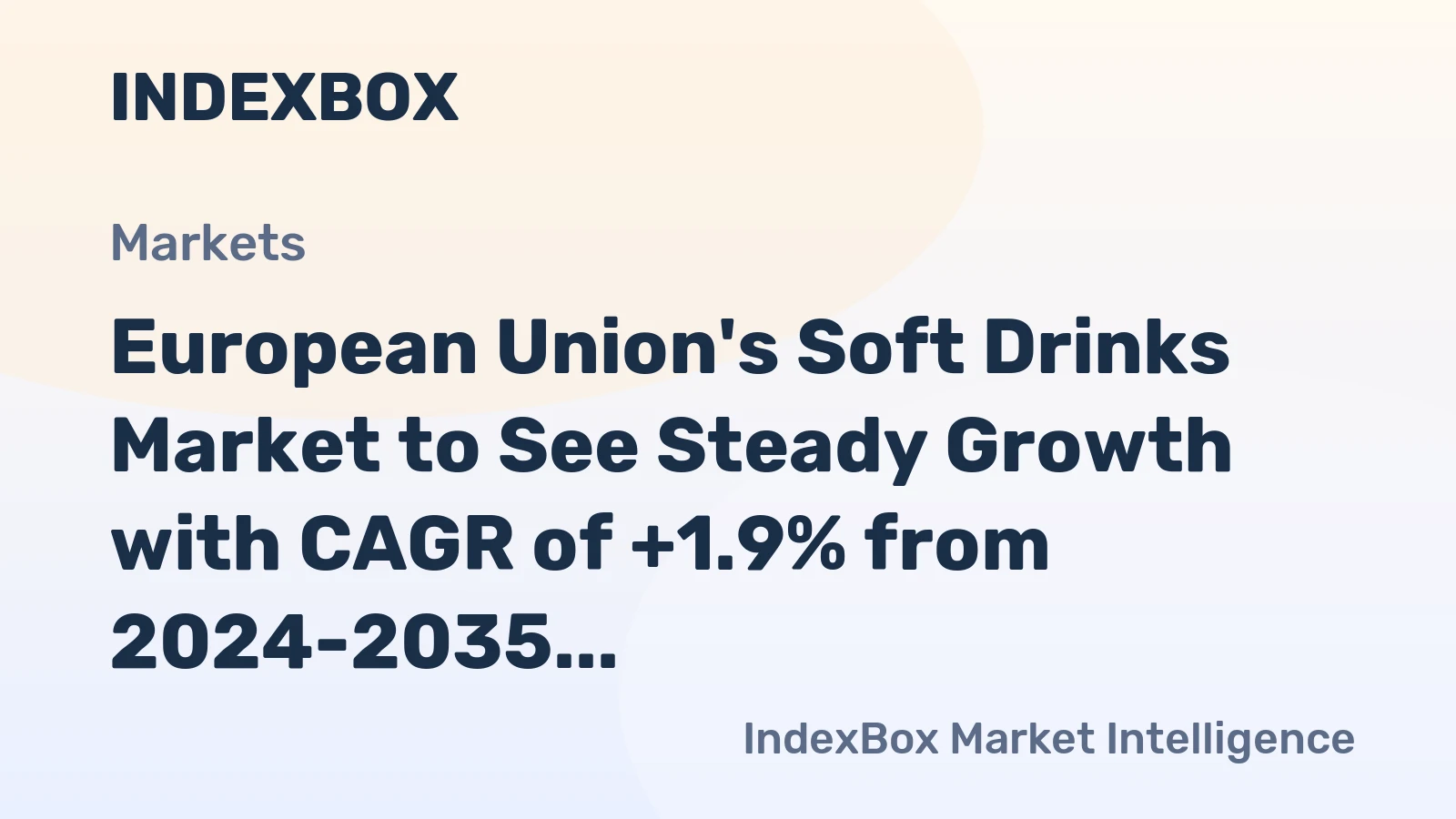 European Union's Soft Drinks Market to See Steady Growth with CAGR of +1.9% from 2024-2035