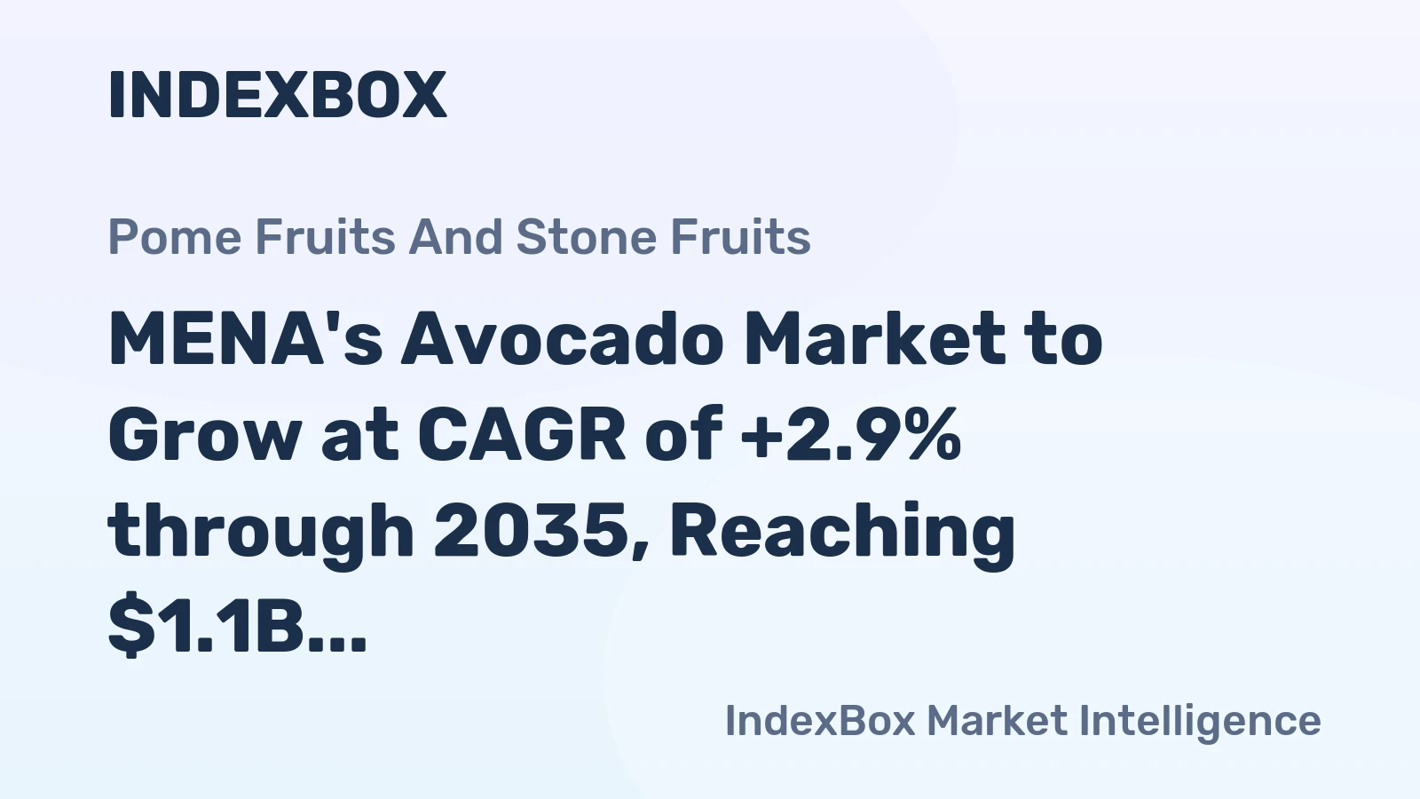 MENA's Avocado Market to Grow at CAGR of +2.9% through 2035, Reaching $1.1B in Value