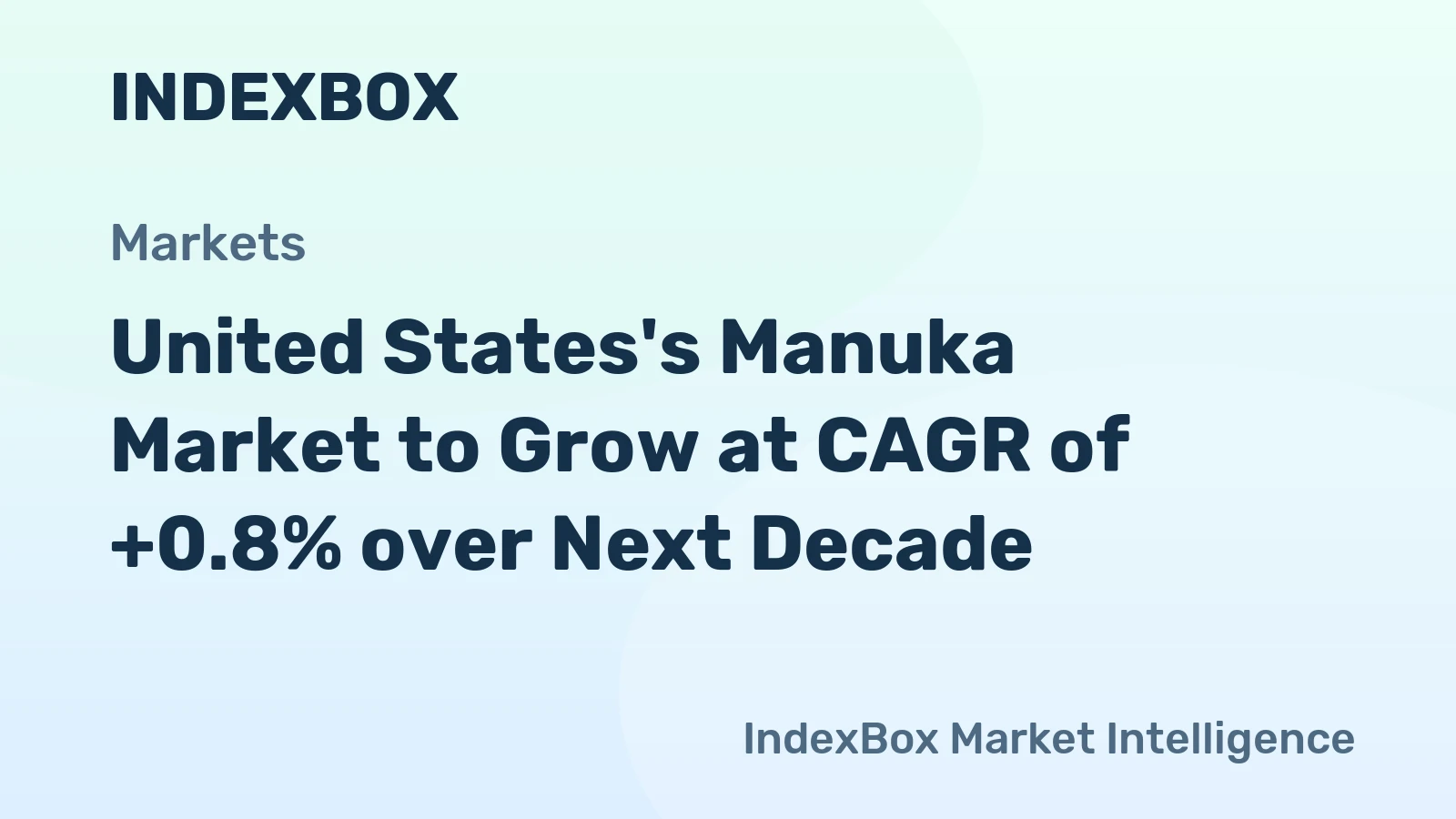 United States's Manuka Market to Grow at CAGR of +0.8% over Next Decade