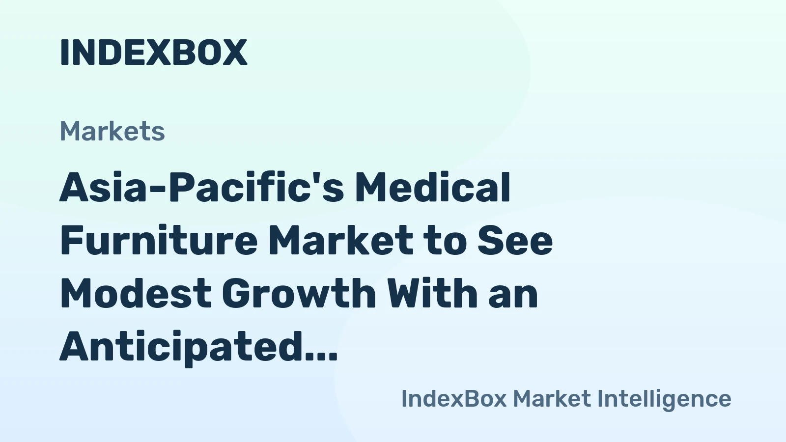 Asia-Pacific's Medical Furniture Market to See Modest Growth With an Anticipated +0.8% CAGR in Value