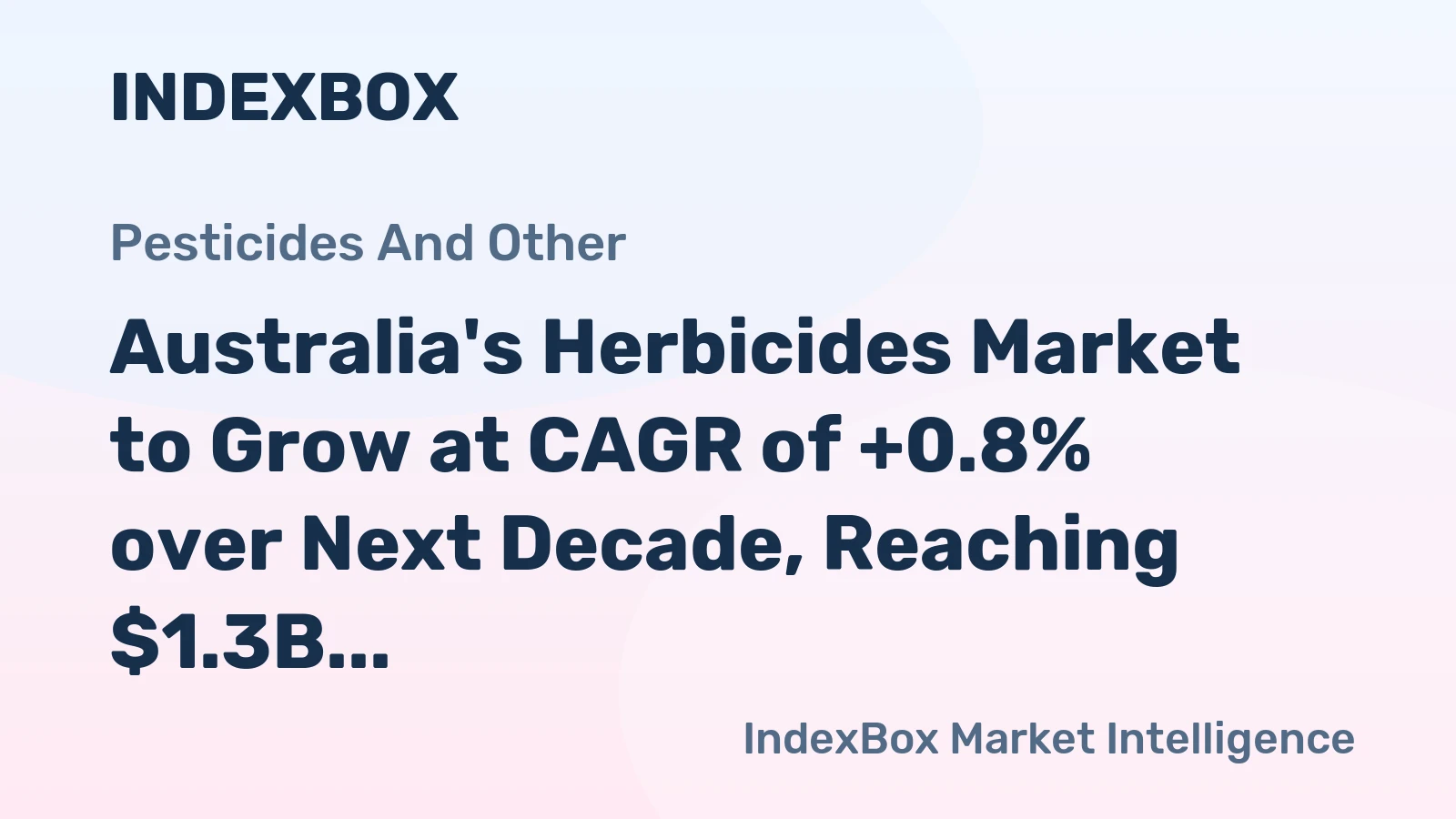 Australia's Herbicides Market to Grow at CAGR of +0.8% over Next Decade, Reaching $1.3B by 2035