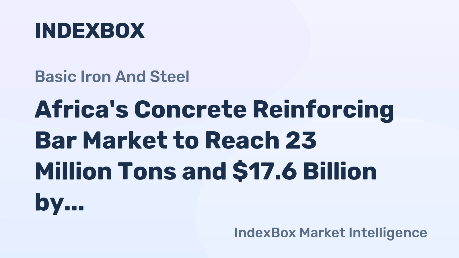 Africa's Concrete Reinforcing Bar Market to Reach 23 Million Tons and $17.6 Billion by 2035