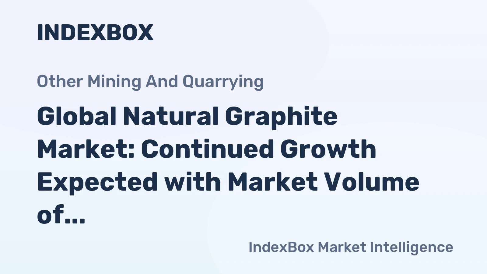 Global Natural Graphite Market: Continued Growth Expected with Market Volume of 1.6M Tons and Value of $1.7B by 2035
