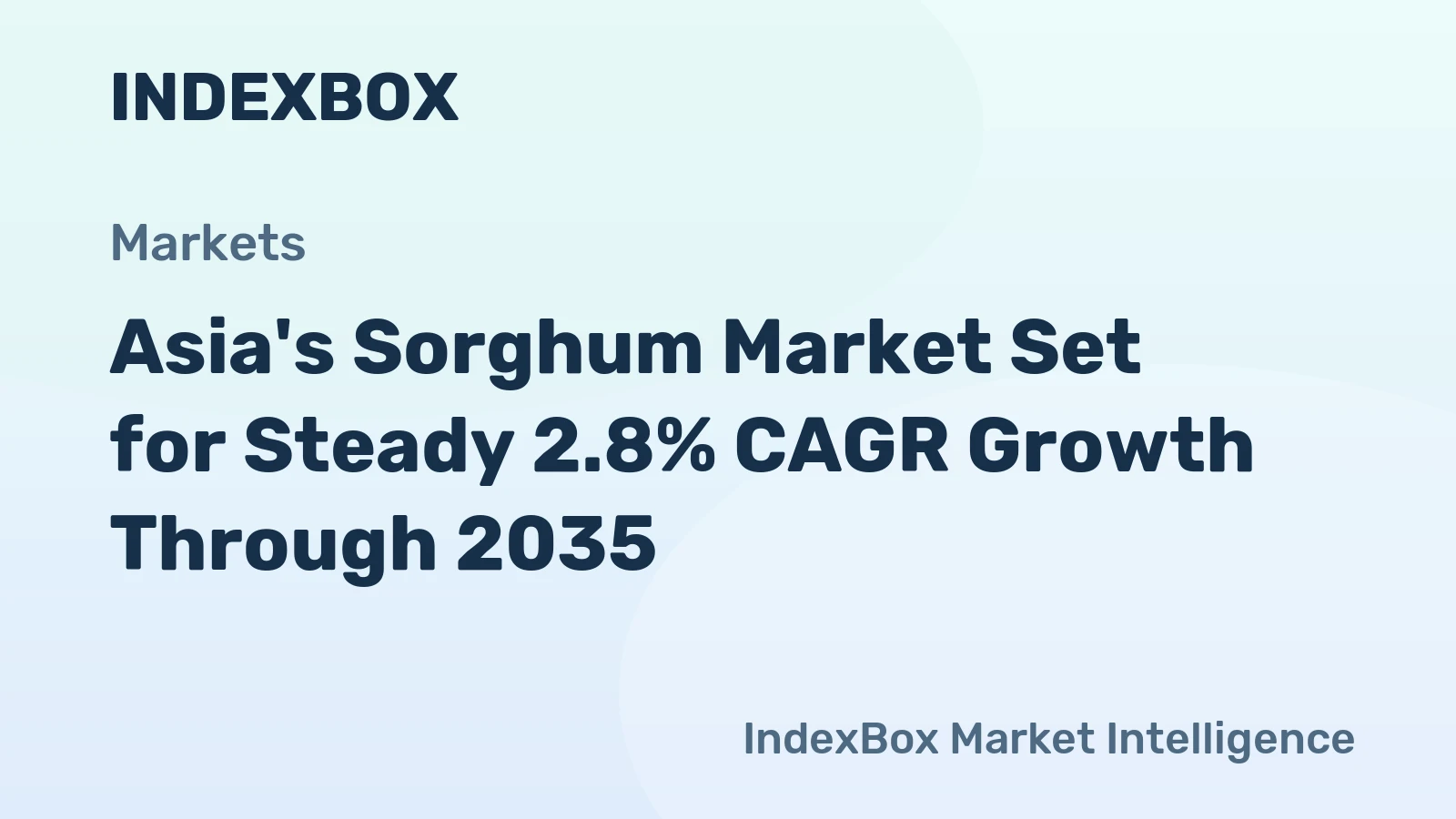 Asia's Sorghum Market Set for Steady 2.8% CAGR Growth Through 2035