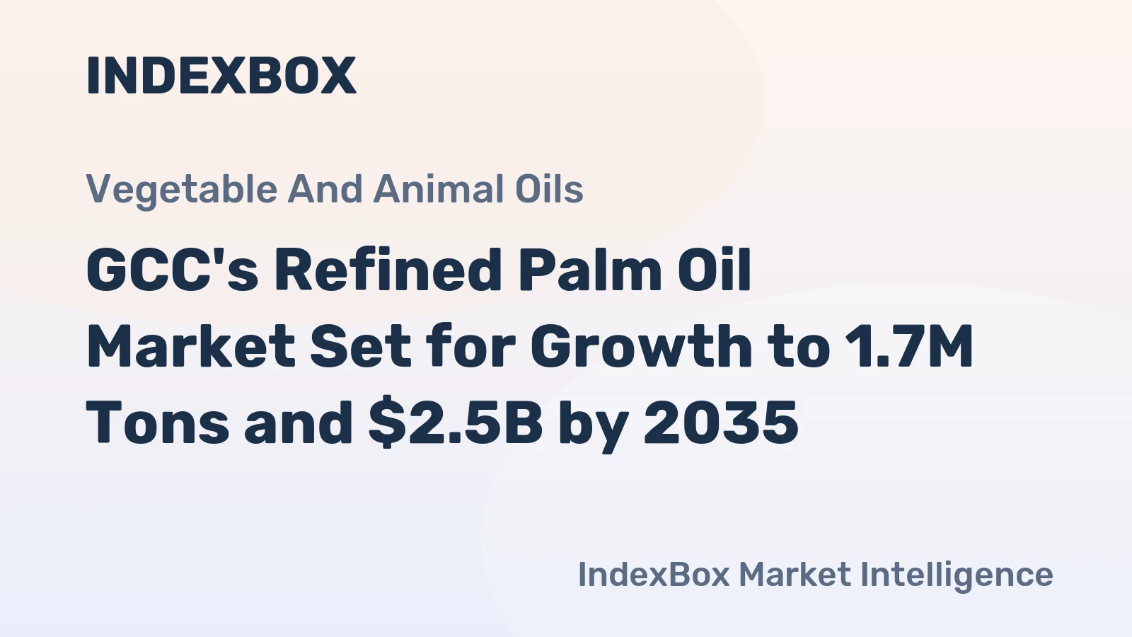 GCC's Refined Palm Oil Market Set for Growth to 1.7M Tons and $2.5B by 2035