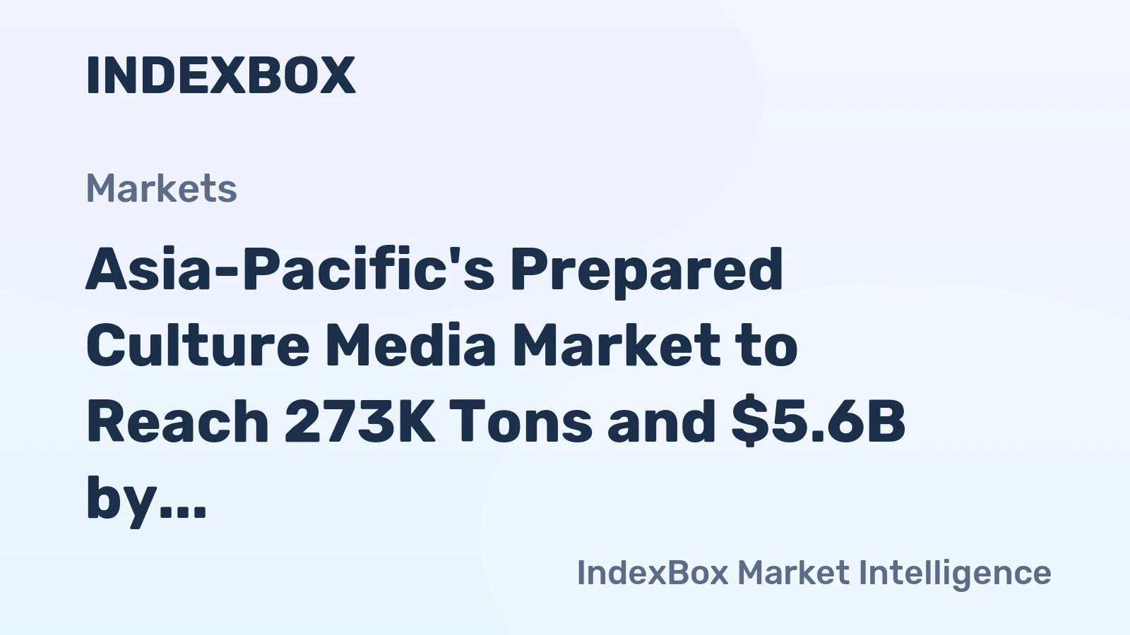 Asia-Pacific's Prepared Culture Media Market to Reach 273K Tons and $5.6B by 2035