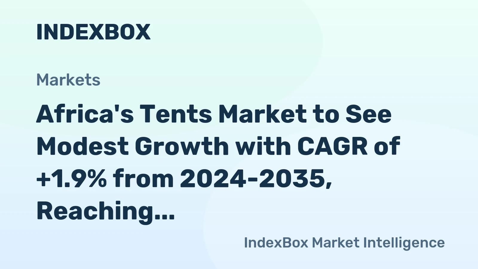 Africa's Tents Market to See Modest Growth with CAGR of +1.9% from 2024-2035, Reaching $1B Value by 2035