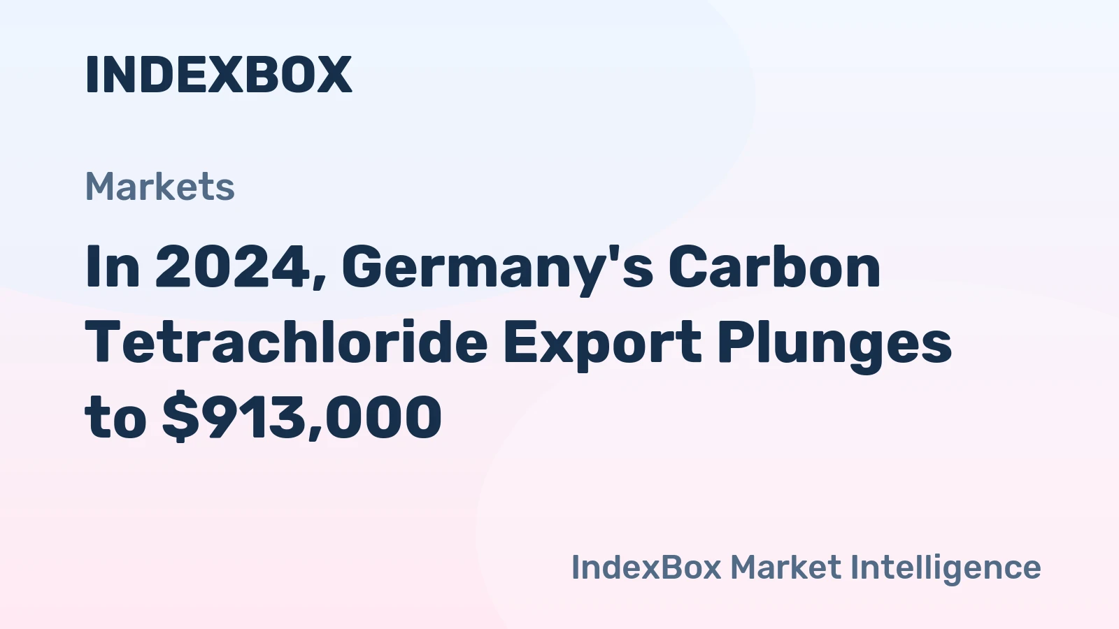 In 2024, Germany's Carbon Tetrachloride Export Plunges to $913,000.