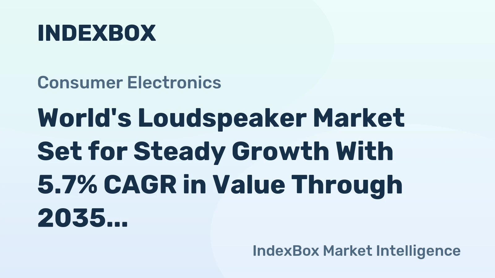 World's Loudspeaker Market Set for Steady Growth With 5.7% CAGR in Value Through 2035