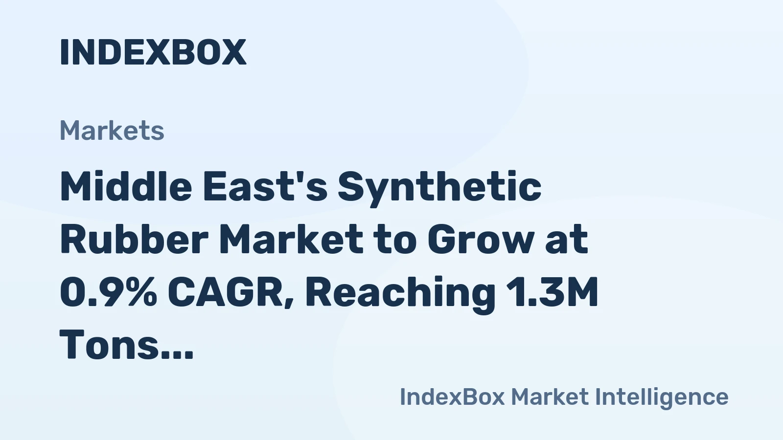 Middle East's Synthetic Rubber Market to Grow at 0.9% CAGR, Reaching 1.3M Tons by 2035