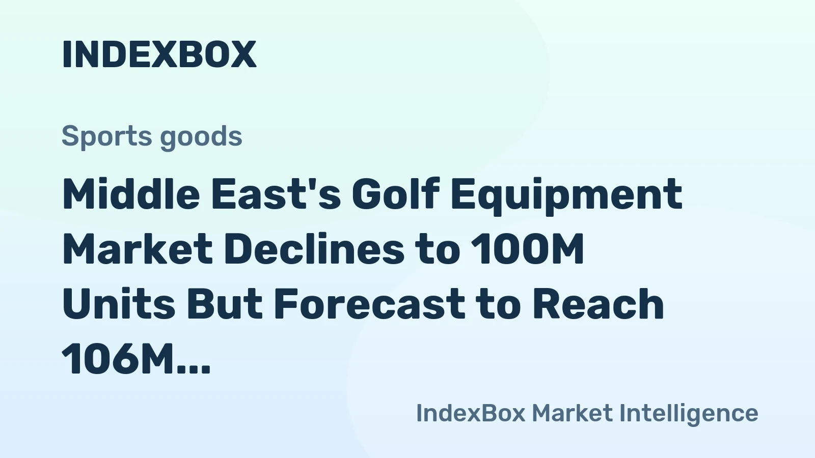 Middle East's Golf Equipment Market Declines to 100M Units But Forecast to Reach 106M Units by 2035