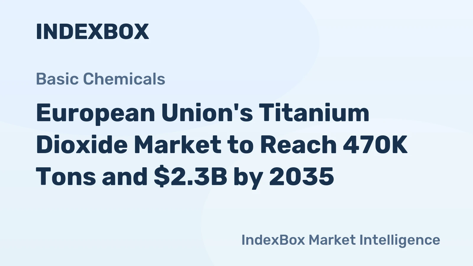 European Union's Titanium Dioxide Market to Reach 470K Tons and $2.3B by 2035