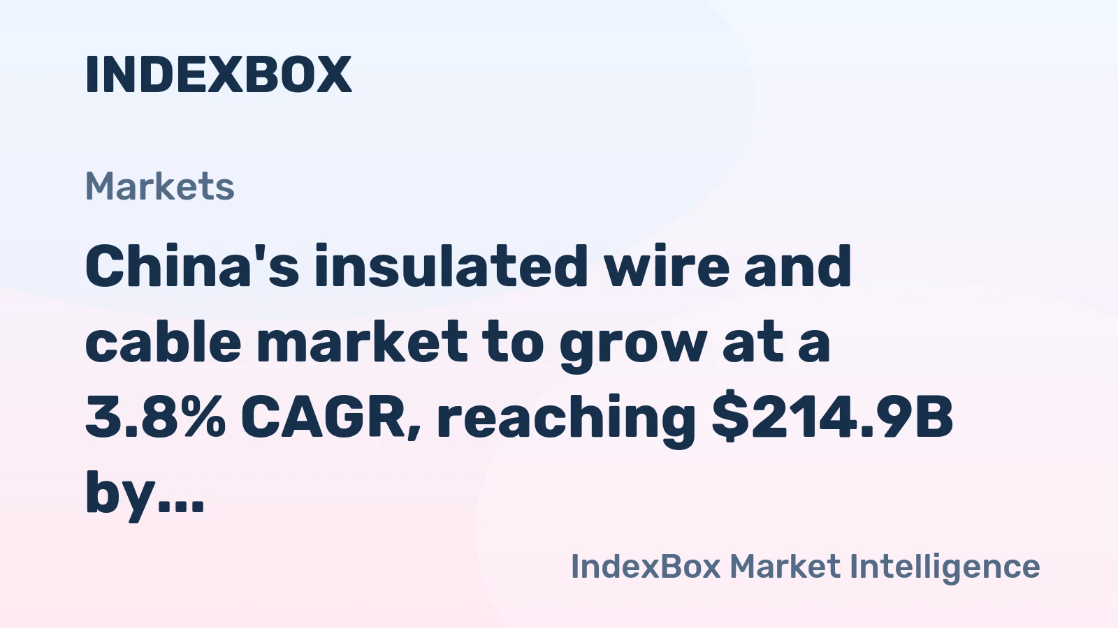 China's insulated wire and cable market to grow at a 3.8% CAGR, reaching $214.9B by 2035 on sustained demand.