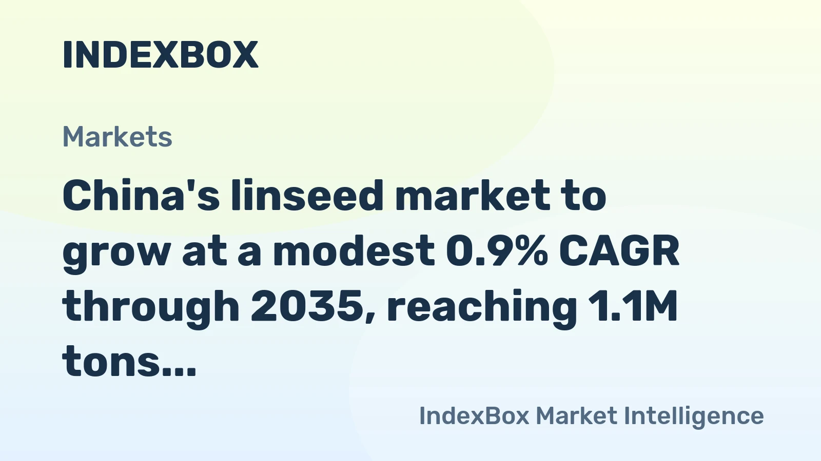 China's linseed market to grow at a modest 0.9% CAGR through 2035, reaching 1.1M tons, driven by sustained demand despite recent volatility.