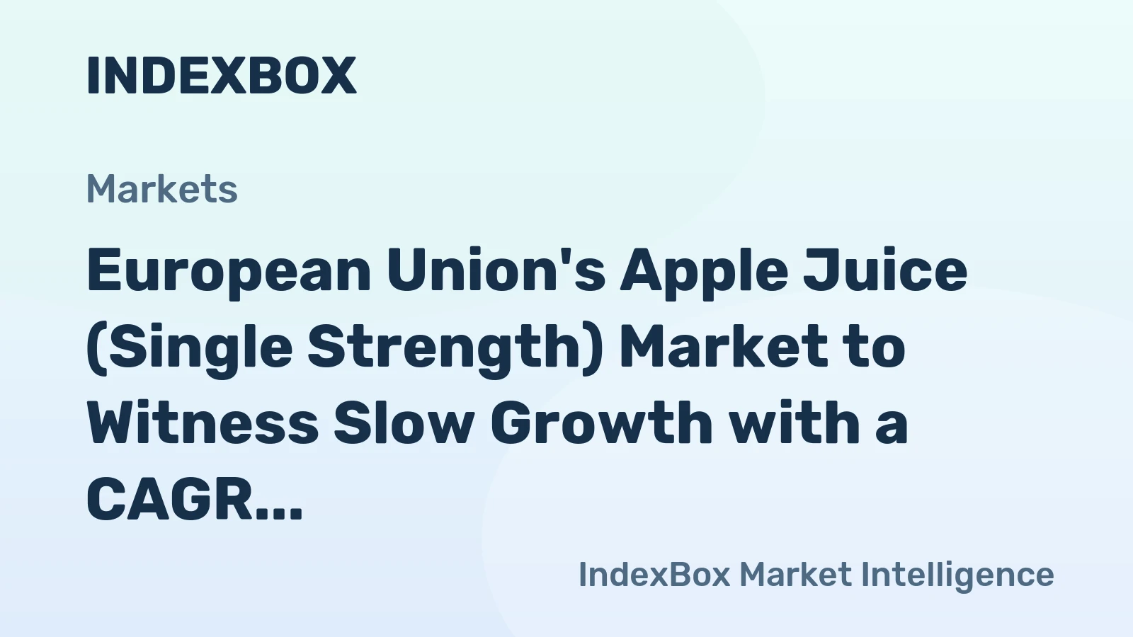 European Union's Apple Juice (Single Strength) Market to Witness Slow Growth with a CAGR of +0.6% through 2035