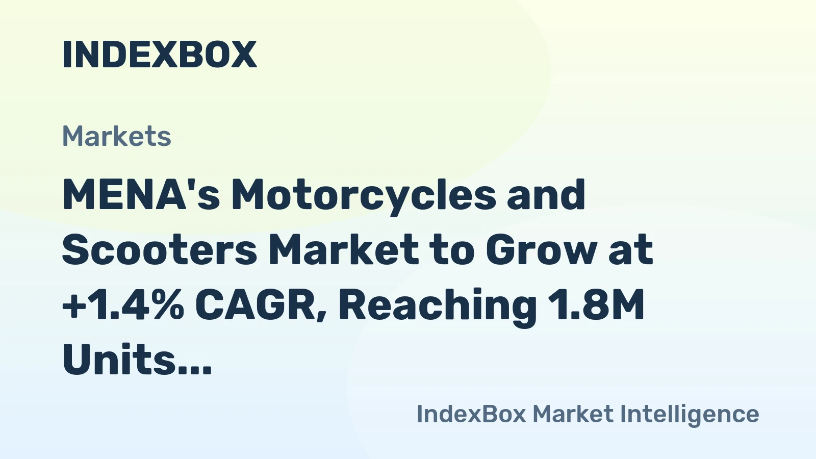MENA's Motorcycles and Scooters Market to Grow at +1.4% CAGR, Reaching 1.8M Units by 2035