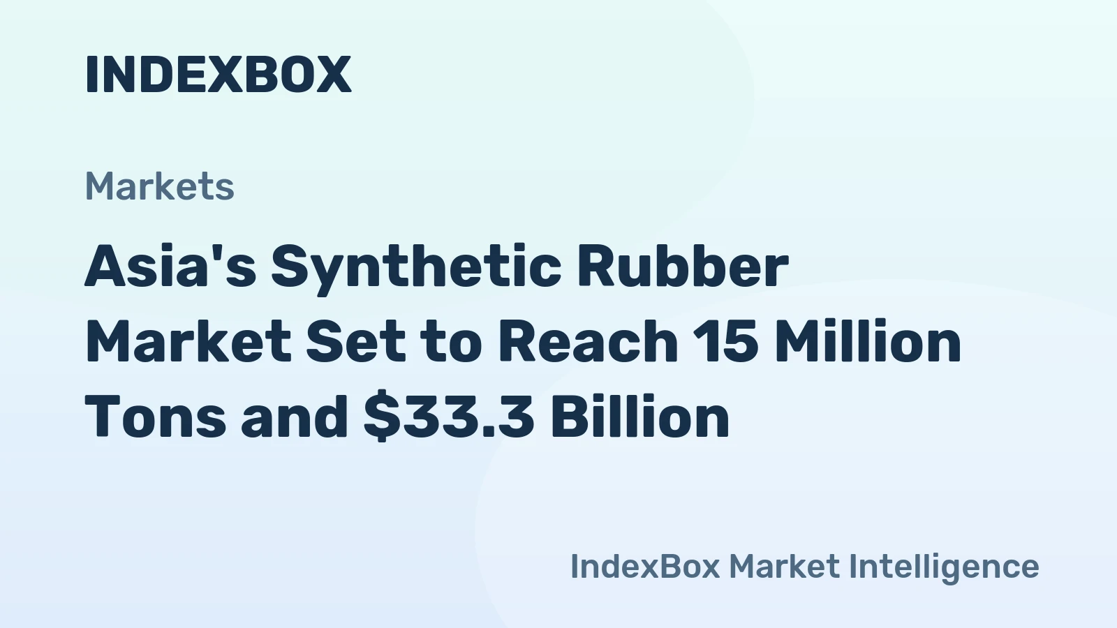 Asia's Synthetic Rubber Market Set to Reach 15 Million Tons and $33.3 Billion