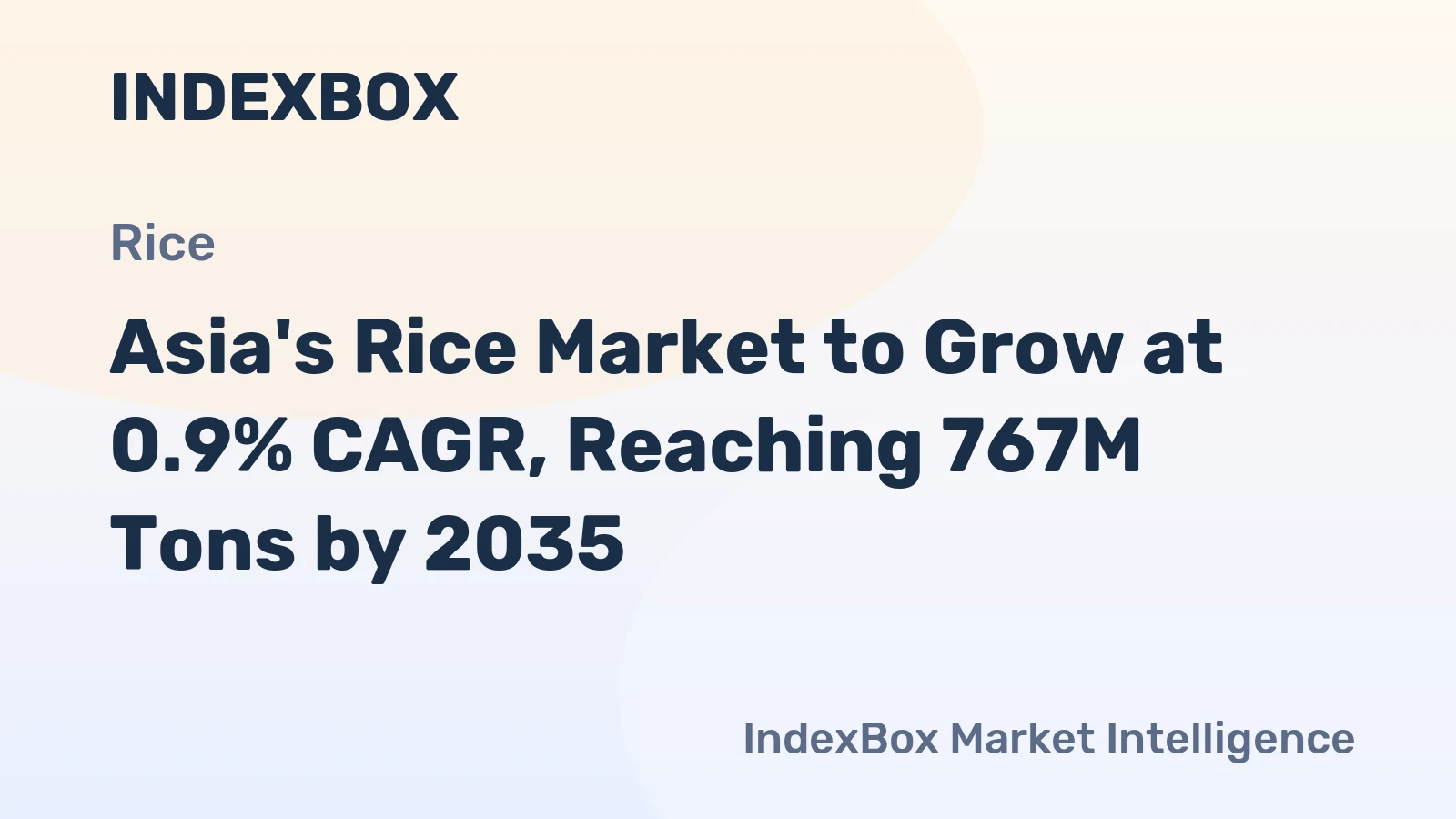 Asia's Rice Market to Grow at 0.9% CAGR, Reaching 767M Tons by 2035