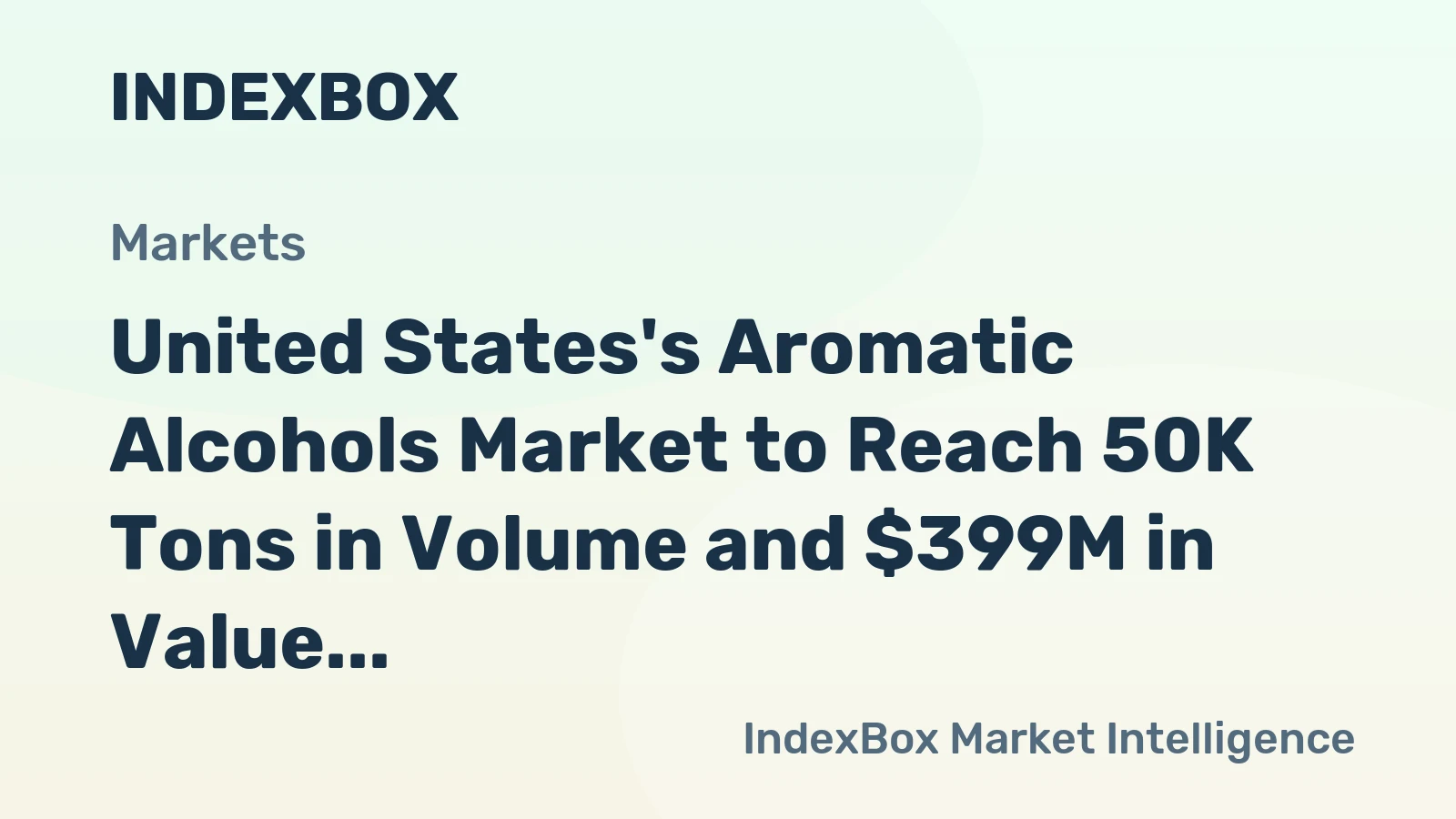 United States's Aromatic Alcohols Market to Reach 50K Tons in Volume and $399M in Value by 2035